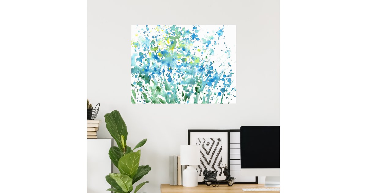 Abstract Field of Flowers Poster | Zazzle