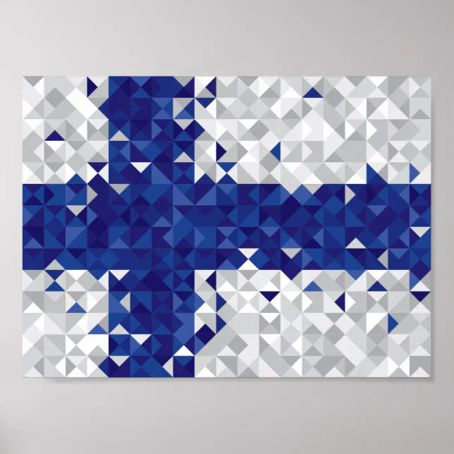 Abstract Finland Flag, Finnish Colors Poster | Zazzle