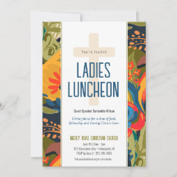 Abstract Floral Ladies Church Luncheon Invitation | Zazzle