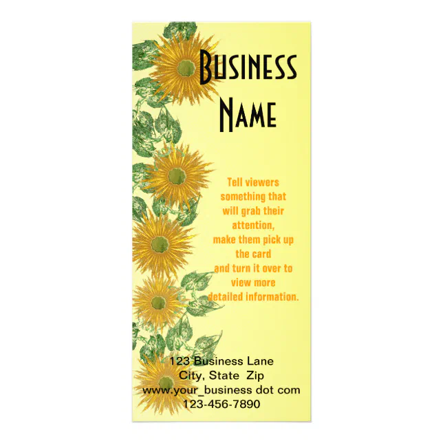 Abstract Floral Leaf Border Template Rack Card | Zazzle