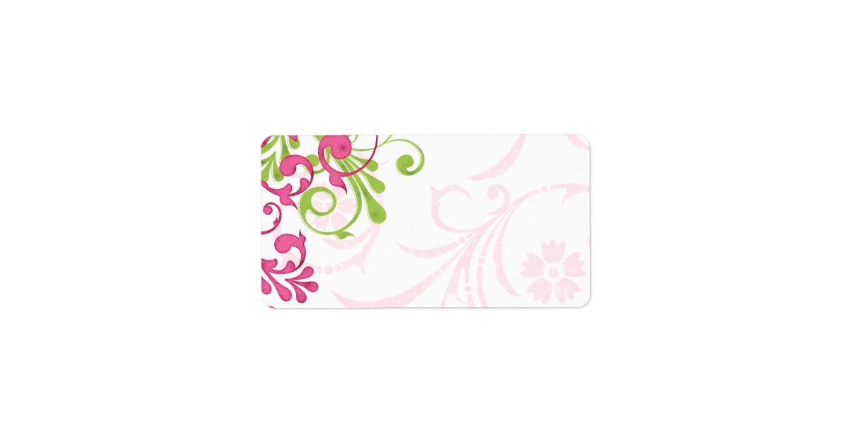 Abstract Floral Wedding Blank Address Mailing Label | Zazzle