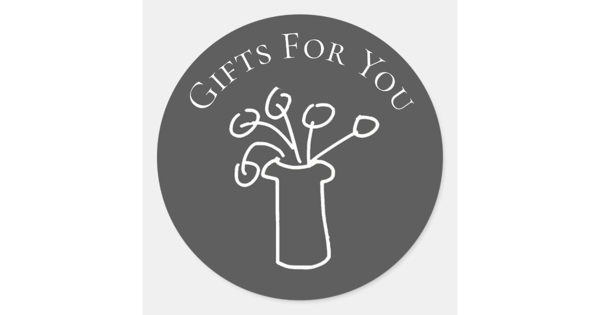 Abstract flower design Gift business branding Classic Round Sticker ...
