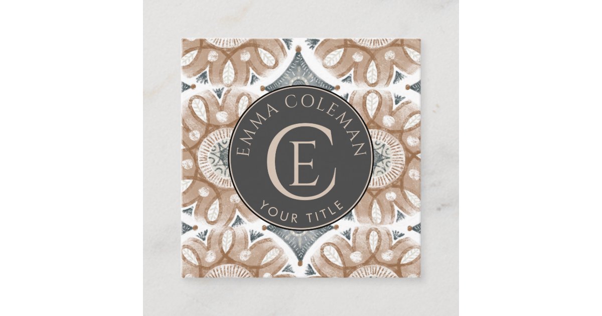 Abstract Geometric Monogrammed Business Card | Zazzle
