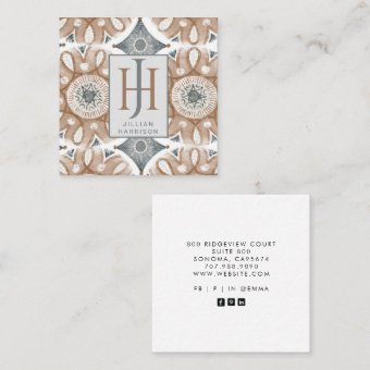 Abstract Geometric Monogrammed Logo Business Card | Zazzle