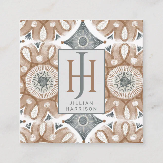 Abstract Geometric Monogrammed Logo Business Card | Zazzle