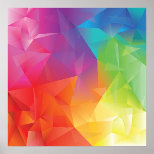Abstract Geometric Rainbow Poster | Zazzle