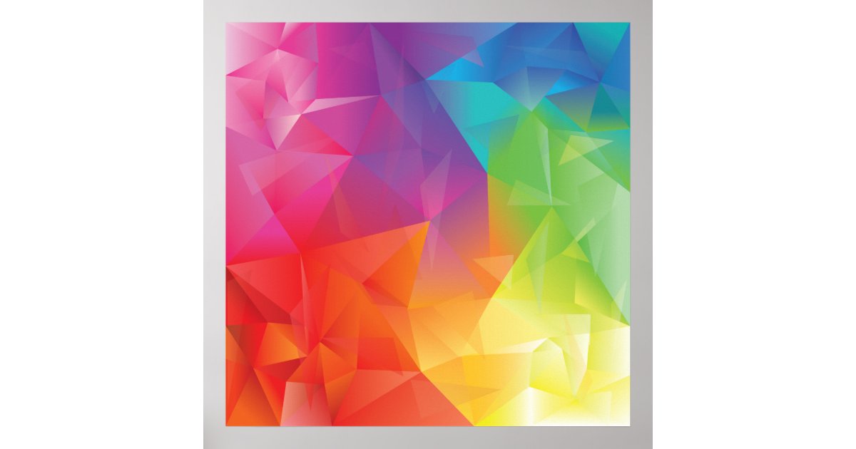 Abstract Geometric Rainbow Poster | Zazzle
