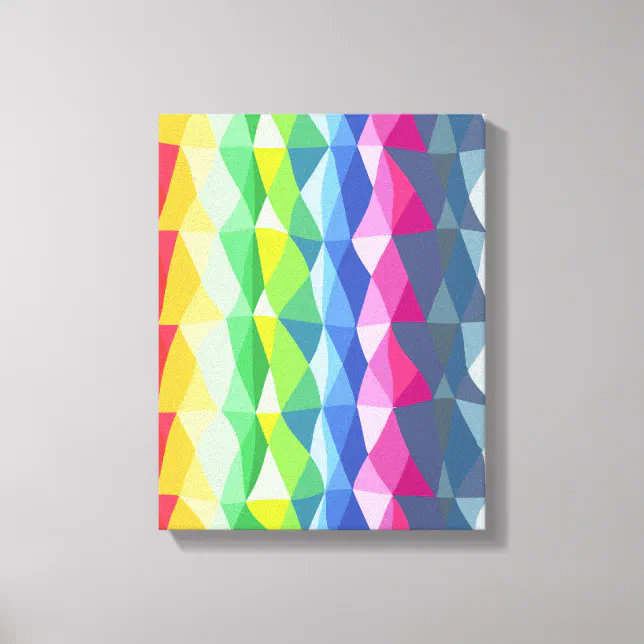 Abstract Geometric Rainbow Prism Shapes Pattern Canvas Print | Zazzle