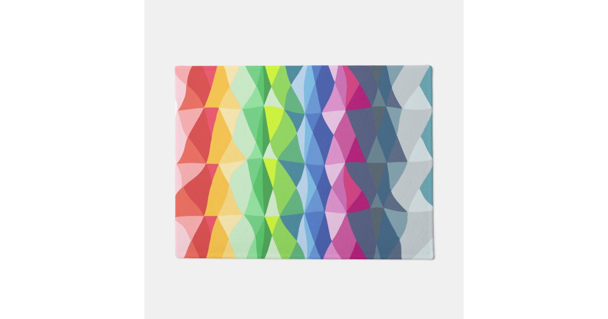 Abstract Geometric Rainbow Prism Shapes Pattern Doormat | Zazzle