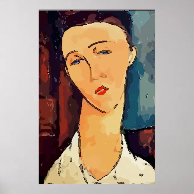 Abstract Girl Face, add or edit text Poster | Zazzle