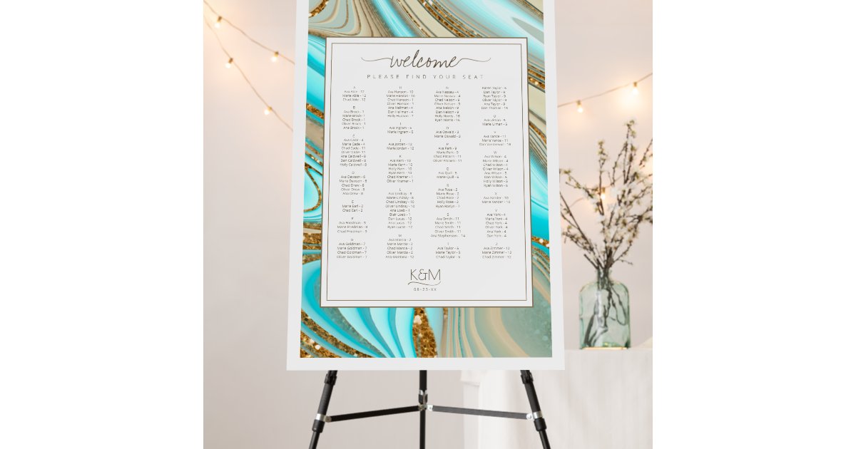 Abstract Glitter Strata Seating Chart ID903 Foam Board | Zazzle