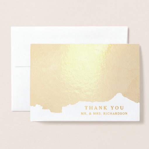 Abstract Gold | Elegant Thank You Foil Card | Zazzle