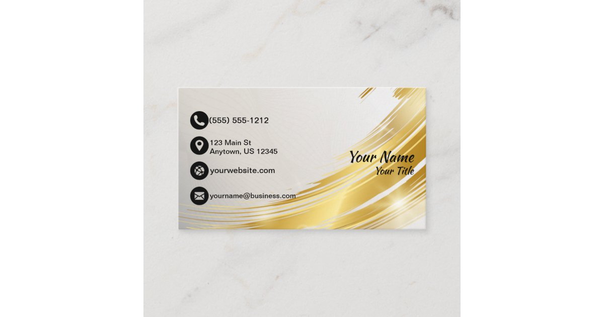 Abstract Gold Swoop Business Card | Zazzle