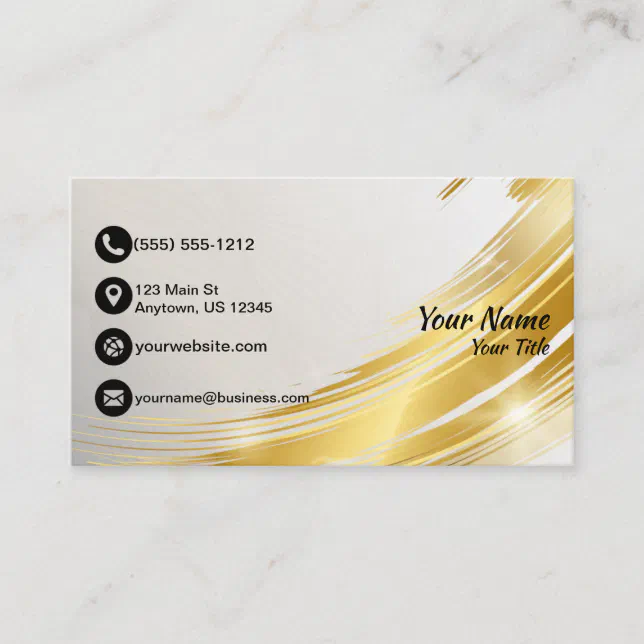 Abstract Gold Swoop Business Card | Zazzle