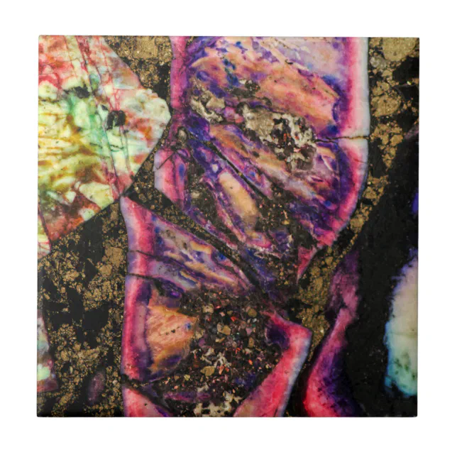 Abstract Graffiti Sea Sediment Agate Macro Tile | Zazzle