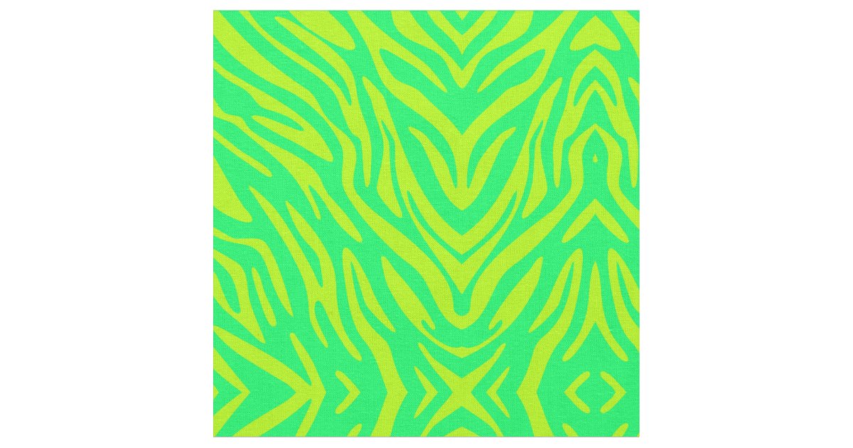Abstract Green Zebra Fabric | Zazzle.com