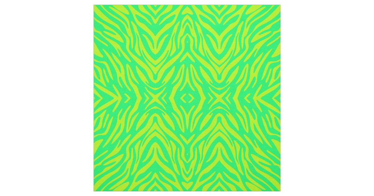 Abstract Green Zebra Fabric | Zazzle.com