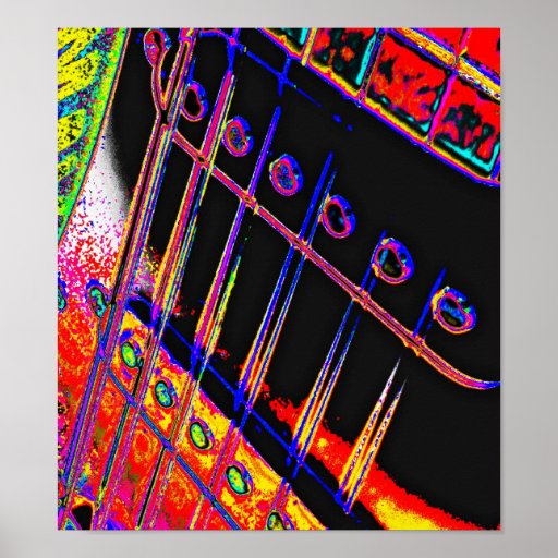 Abstract Guitar Modern Pop Art Poster Rock N Roll | Zazzle.com