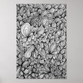 Abstract Hand Drawn Doodle Art Coloring Page Poster | Zazzle