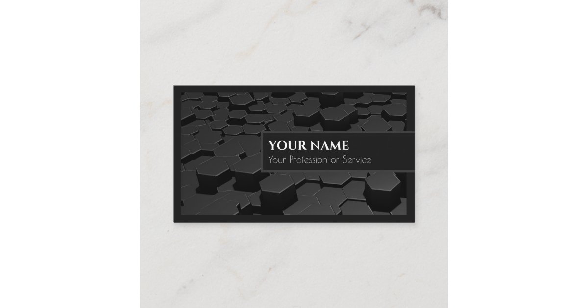 Abstract hexagonal shapes in 3d optic design business card | Zazzle
