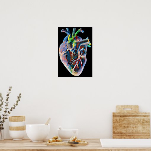 Abstract Human Anatomy biology Heart Original Art Poster | Zazzle