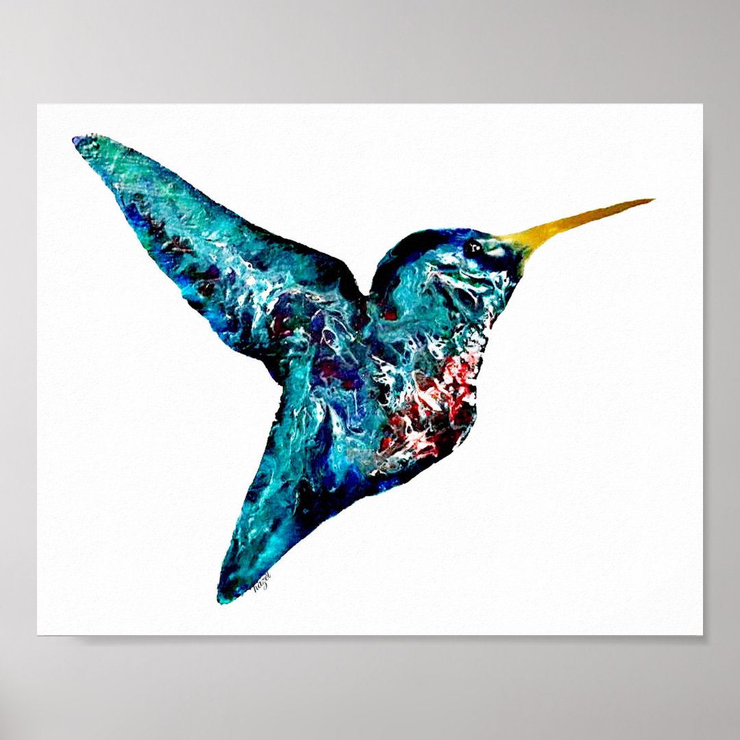 Abstract Hummingbird, Hummingbird, Art, Poster | Zazzle