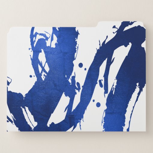 Abstract Indigo Blue Brushstrokes File Folder | Zazzle