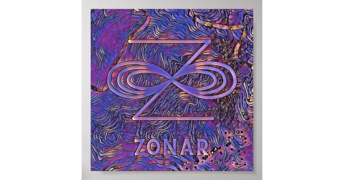 Abstract Karuna Reiki Purple Zonar Symbol Poster | Zazzle