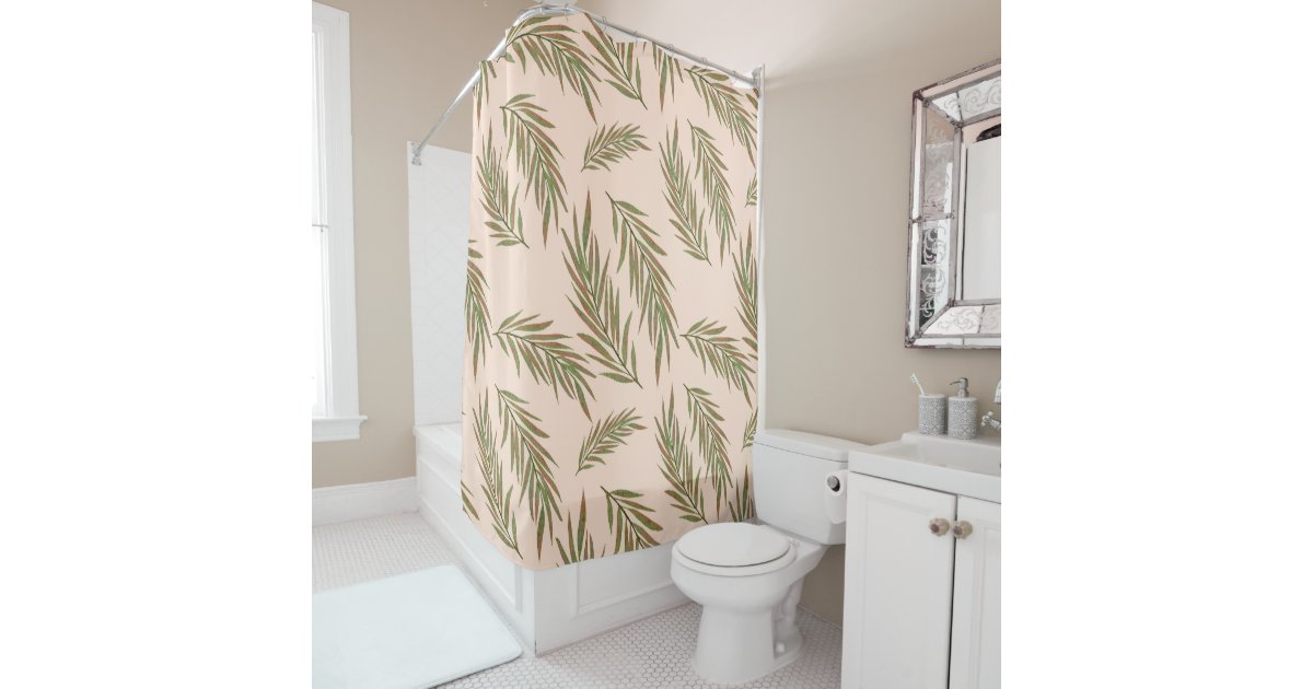 Abstract Leaf Pattern Shower Curtain | Zazzle