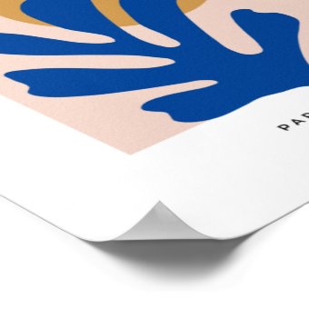 Abstract Leaves Blue Modern Shapes Cut Outs Poster | Zazzle