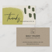 ABSTRACT LIME GREEN KRAFT SCANDI THANK YOU LOGO BUSINESS CARD | Zazzle