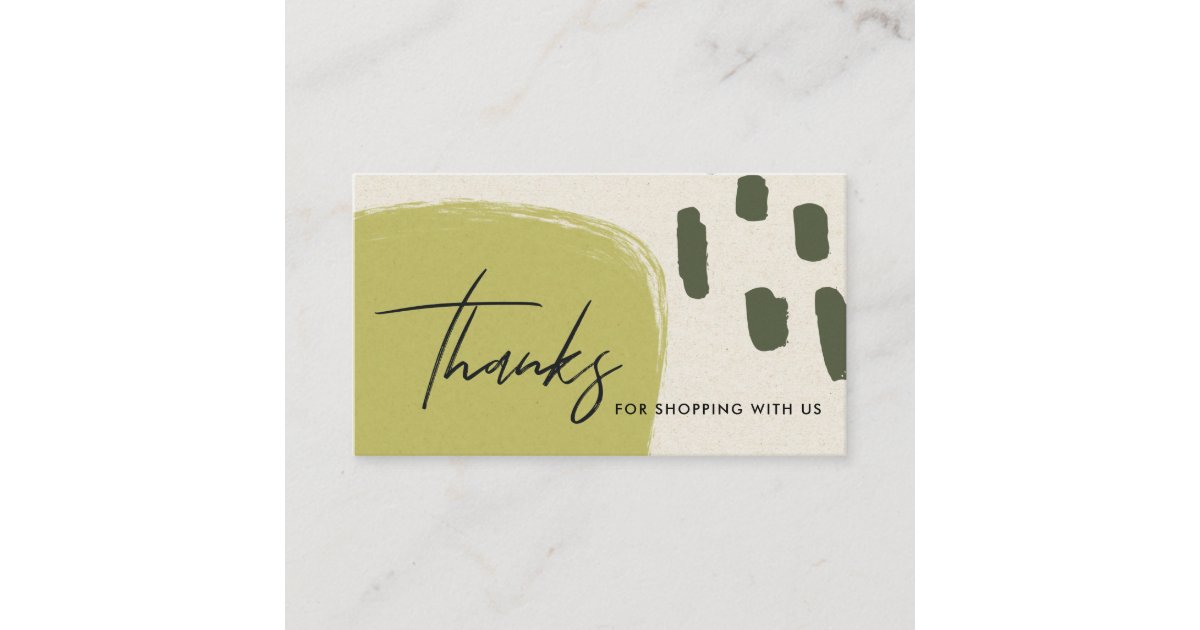 ABSTRACT LIME GREEN KRAFT SCANDI THANK YOU LOGO BUSINESS CARD | Zazzle