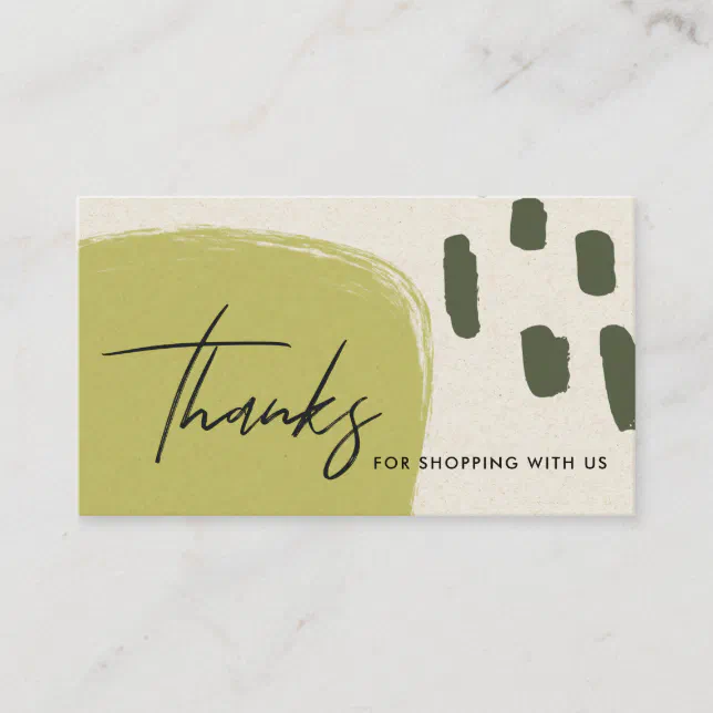 ABSTRACT LIME GREEN KRAFT SCANDI THANK YOU LOGO BUSINESS CARD | Zazzle