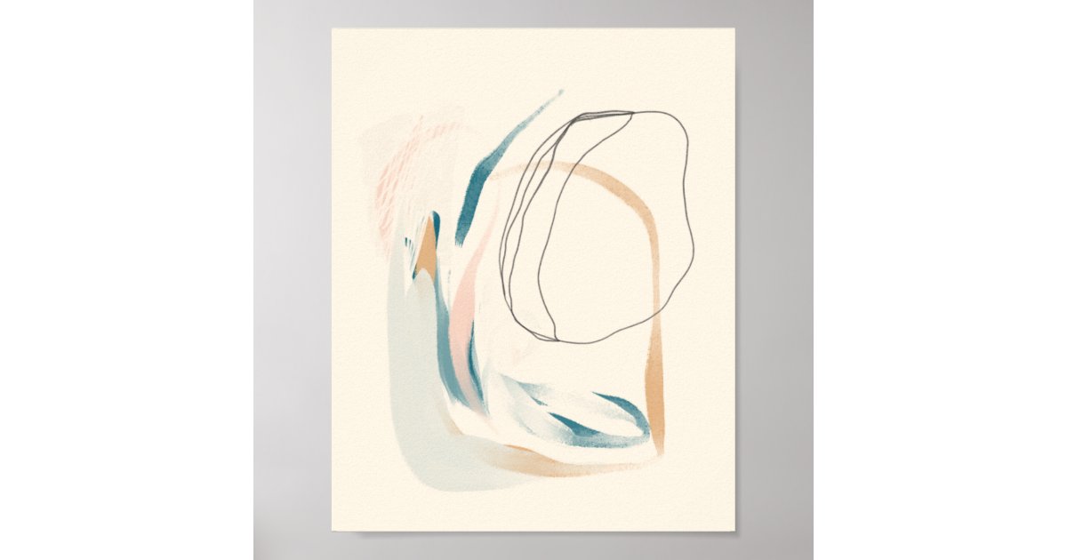 Abstract Line Art On White Poster | Zazzle