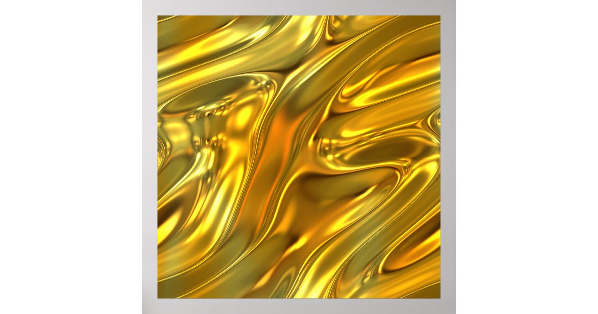 Abstract Liquid Gold Poster | Zazzle