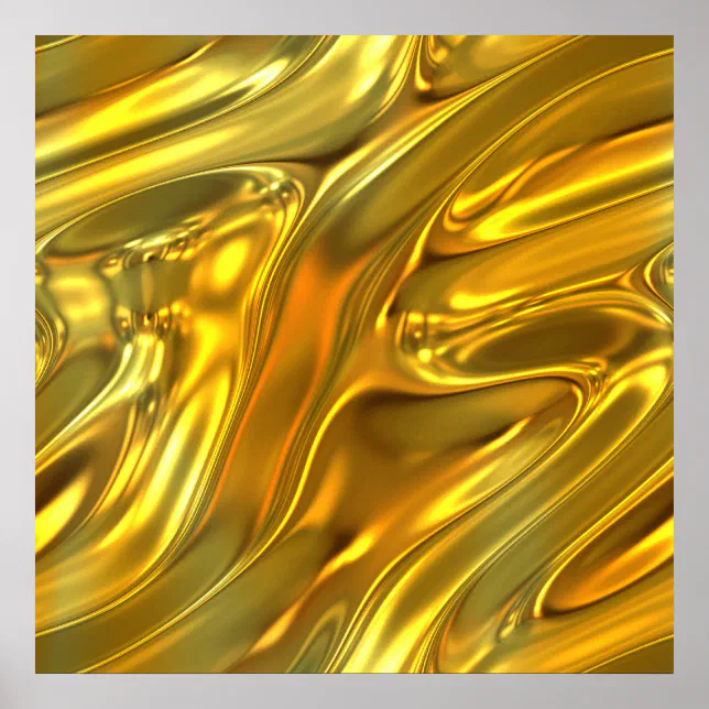Abstract Liquid Gold Poster | Zazzle