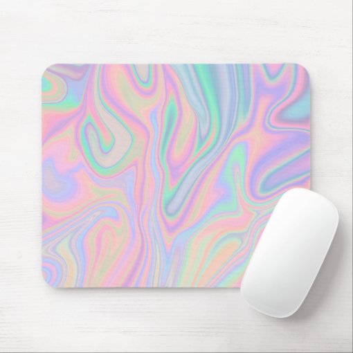 Abstract Liquid Iridescent Pastel Color Design Mouse Pad | Zazzle