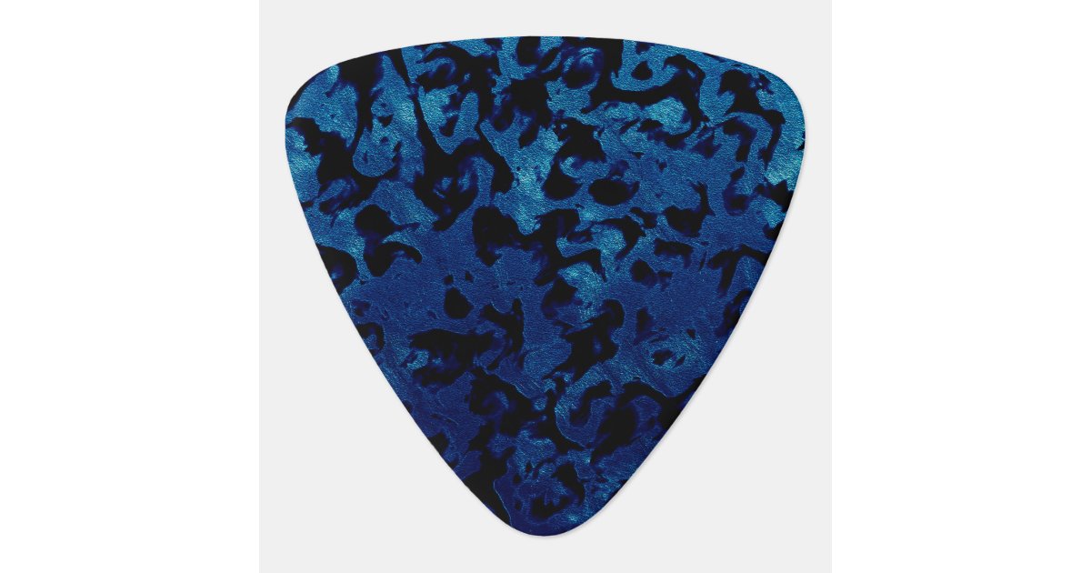 Abstract Magic - Navy Blue Grunge Black Guitar Pick | Zazzle