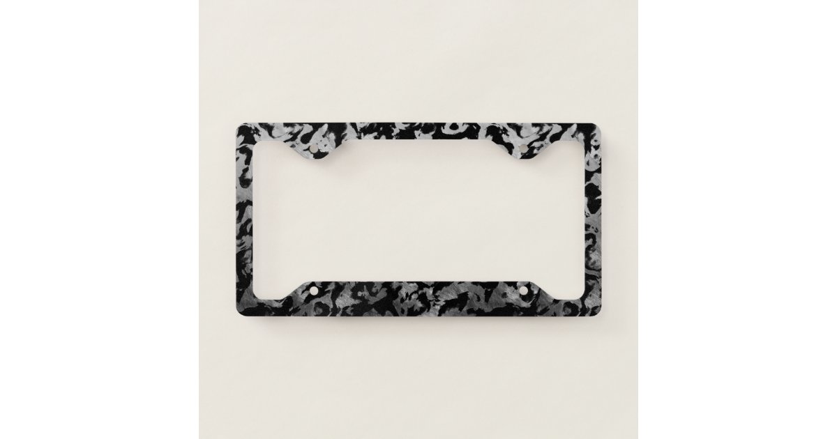 Abstract Magic - Silver Black License Plate Frame | Zazzle