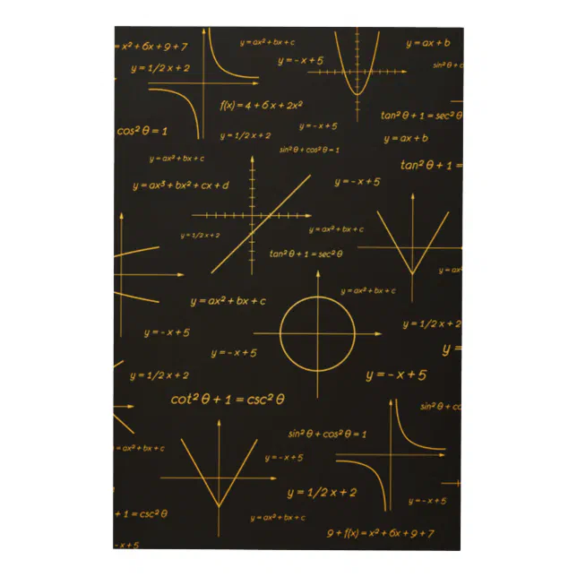 abstract math pattern wood wall art | Zazzle