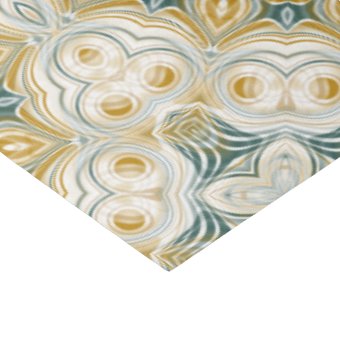 Abstract Medallion Design in Mustard Yellow Tissue Paper | Zazzle