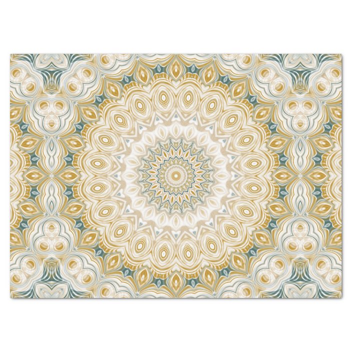 Abstract Medallion Design in Mustard Yellow Tissue Paper | Zazzle.com