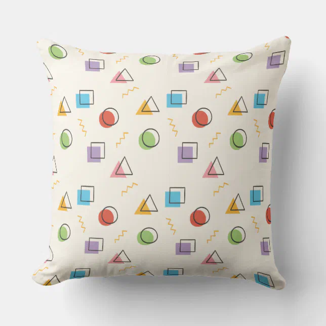 Abstract Memphis Pattern throw pillows | Zazzle