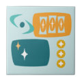 Abstract Mid Century Atomic Ceramic Tile | Zazzle