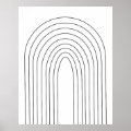 Abstract Minimalist Rainbow Black White Lines Poster | Zazzle