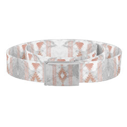abstract minimalist rose gold aztec white marble belt | Zazzle