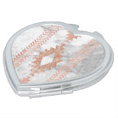 abstract minimalist rose gold aztec white marble compact mirror | Zazzle