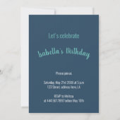 Abstract Modern Blue Birthday Invitation | Zazzle