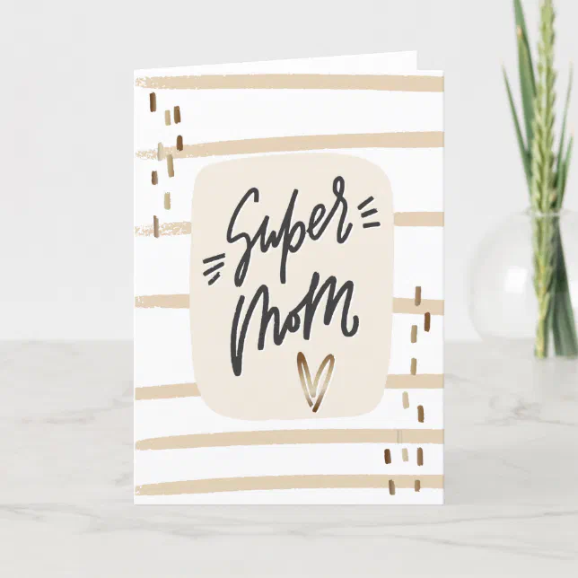 Abstract Modern Mother's Day Super Mom Sign Card | Zazzle