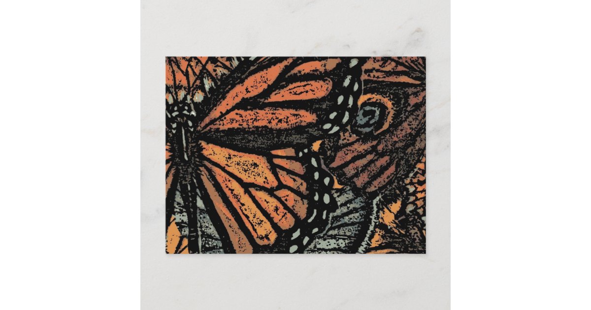 Abstract Monarch Butterfly Postcard | Zazzle